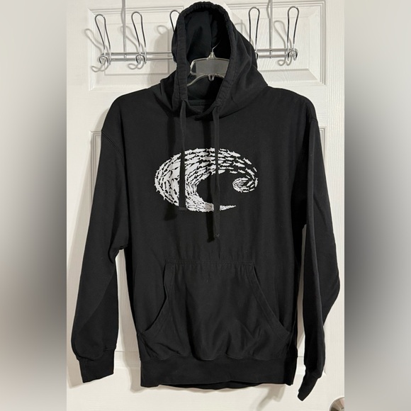 Costa | Shirts | Costa Black Hoodie With Wave Pattern | Poshmark